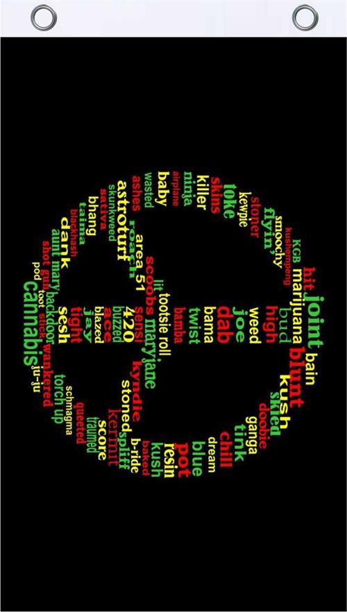 420 Peace Word Cloud - Flag – TrippyStore