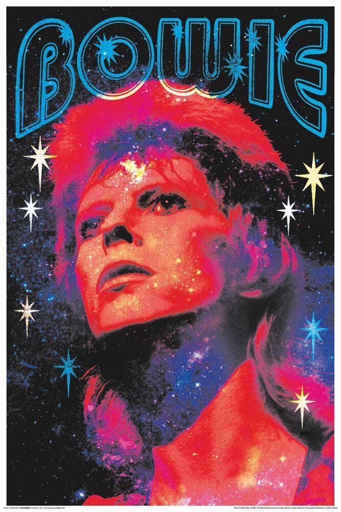 David Bowie - Glitter - Black Light Poster – TrippyStore