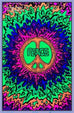 Peace Psychedelic Rainbow Splatter - Velvet Black Light Poster ...