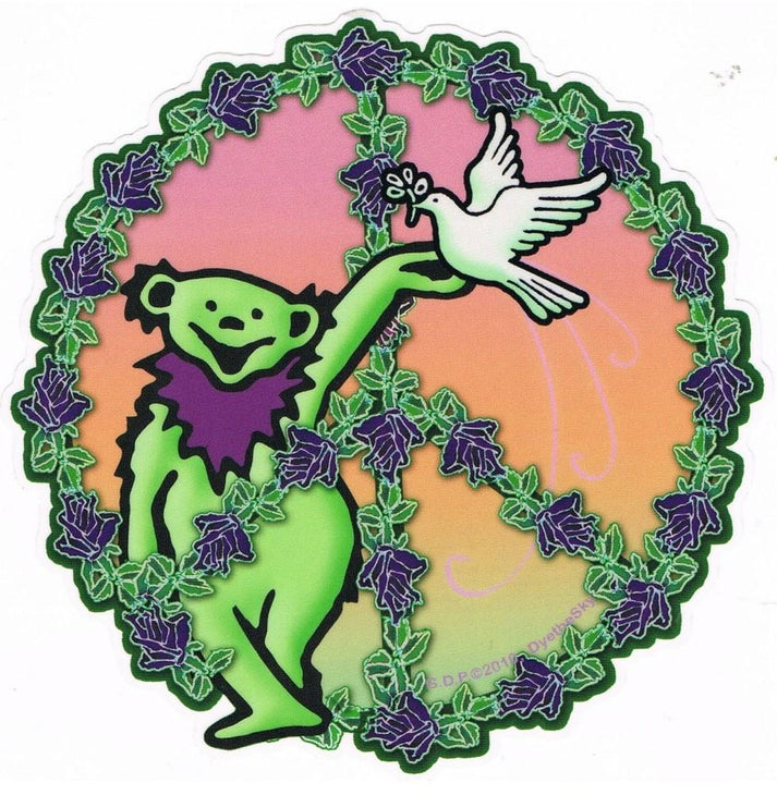 Grateful Dead - Bear Peace Dove - Sticker – TrippyStore