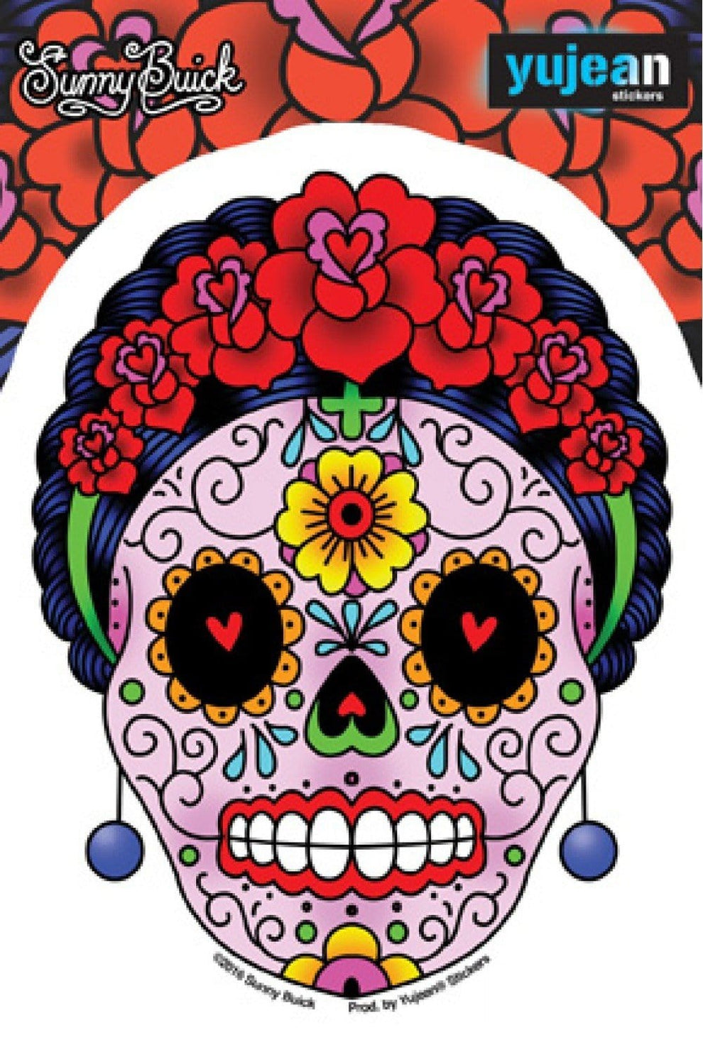 Sunny Buick - Calavera Frida Sugar Skull - Sticker – TrippyStore