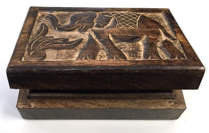 Carved Elephant - Wooden Storage Box – TrippyStore