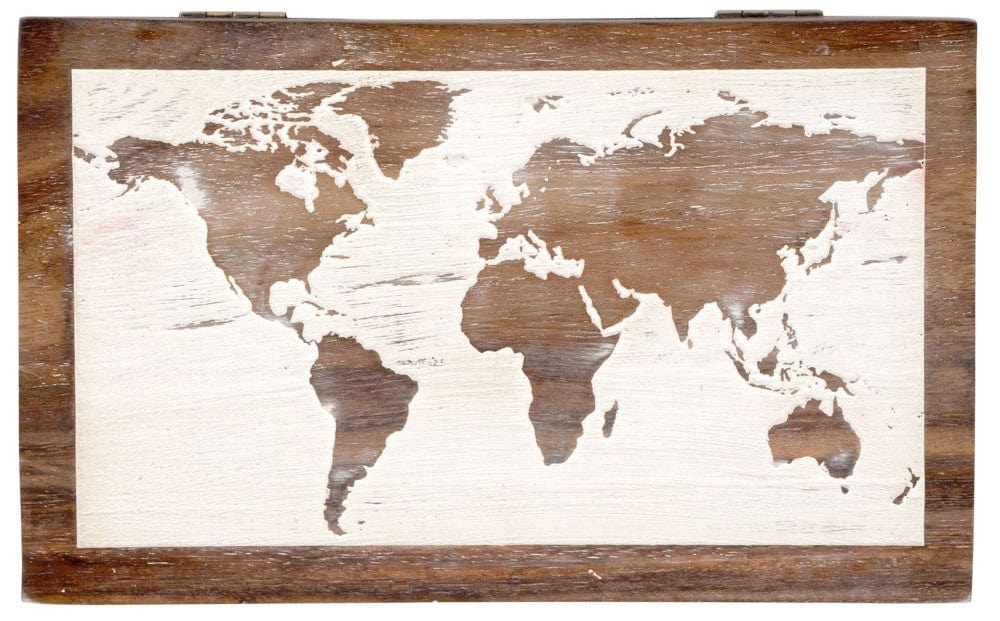 World Map - Wooden Storage Box – TrippyStore