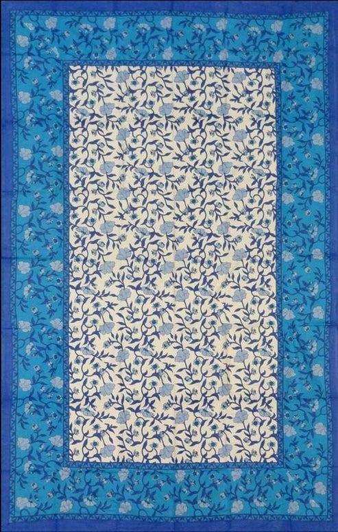 French Floral - Blue and Grey - Tapestry – TrippyStore